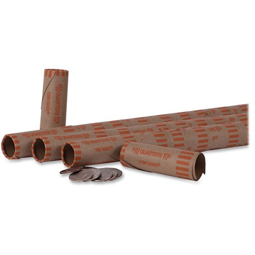 Coin-Tainer Quarter Tubular Coin Wrap Nested 1000/BX Orange | Michaels