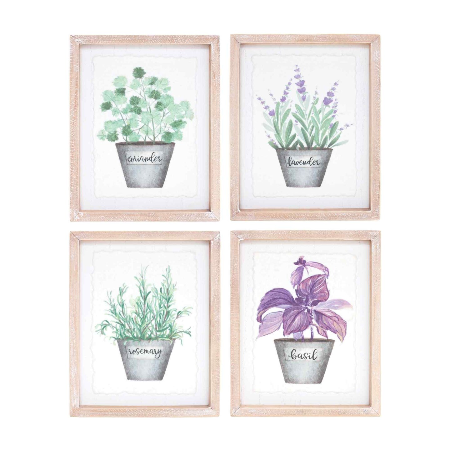 Melrose Watercolor Herb Framed Wall Art - 8" x 6.5" - Set of 4 | Michaels