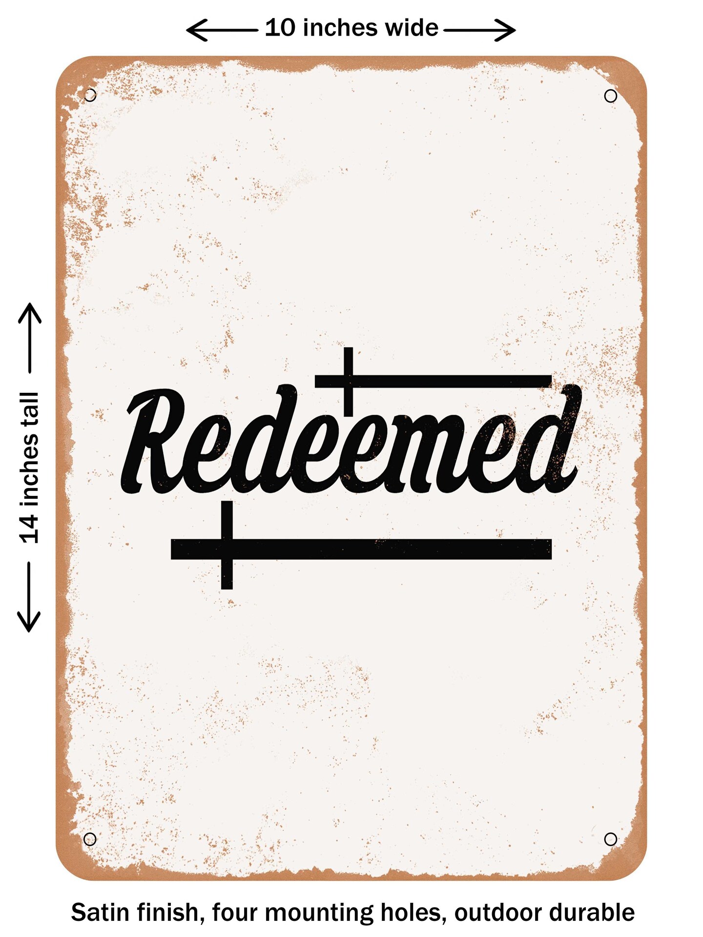DECORATIVE METAL SIGN - Redeemed - 2 - Vintage Rusty Look | Michaels