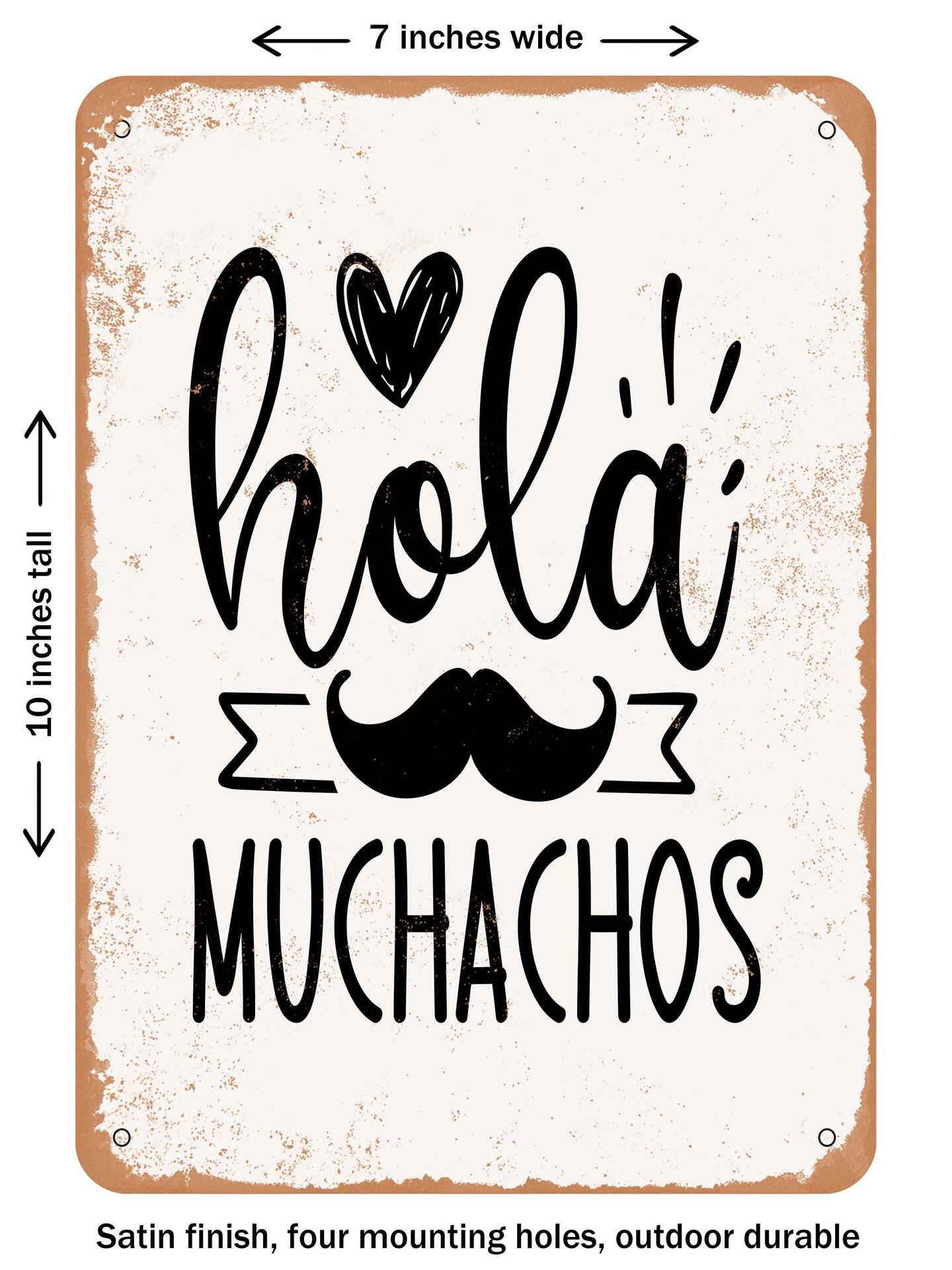 DECORATIVE METAL SIGN - Hola Muchachos - 2 - Vintage Rusty Look | Michaels