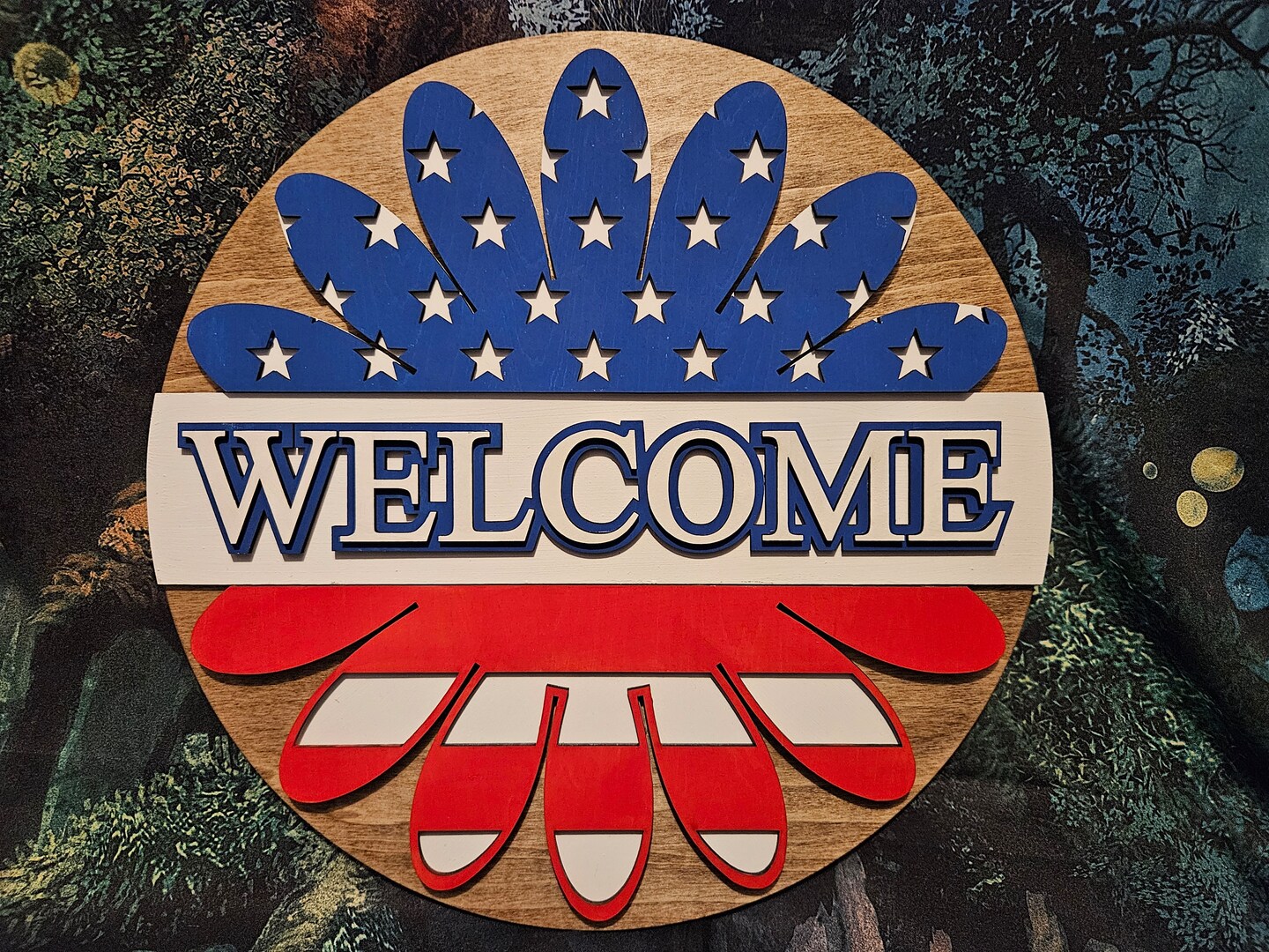 4th of July Fireworks Welcome door hanger sign | MakerPlace by Michaels
