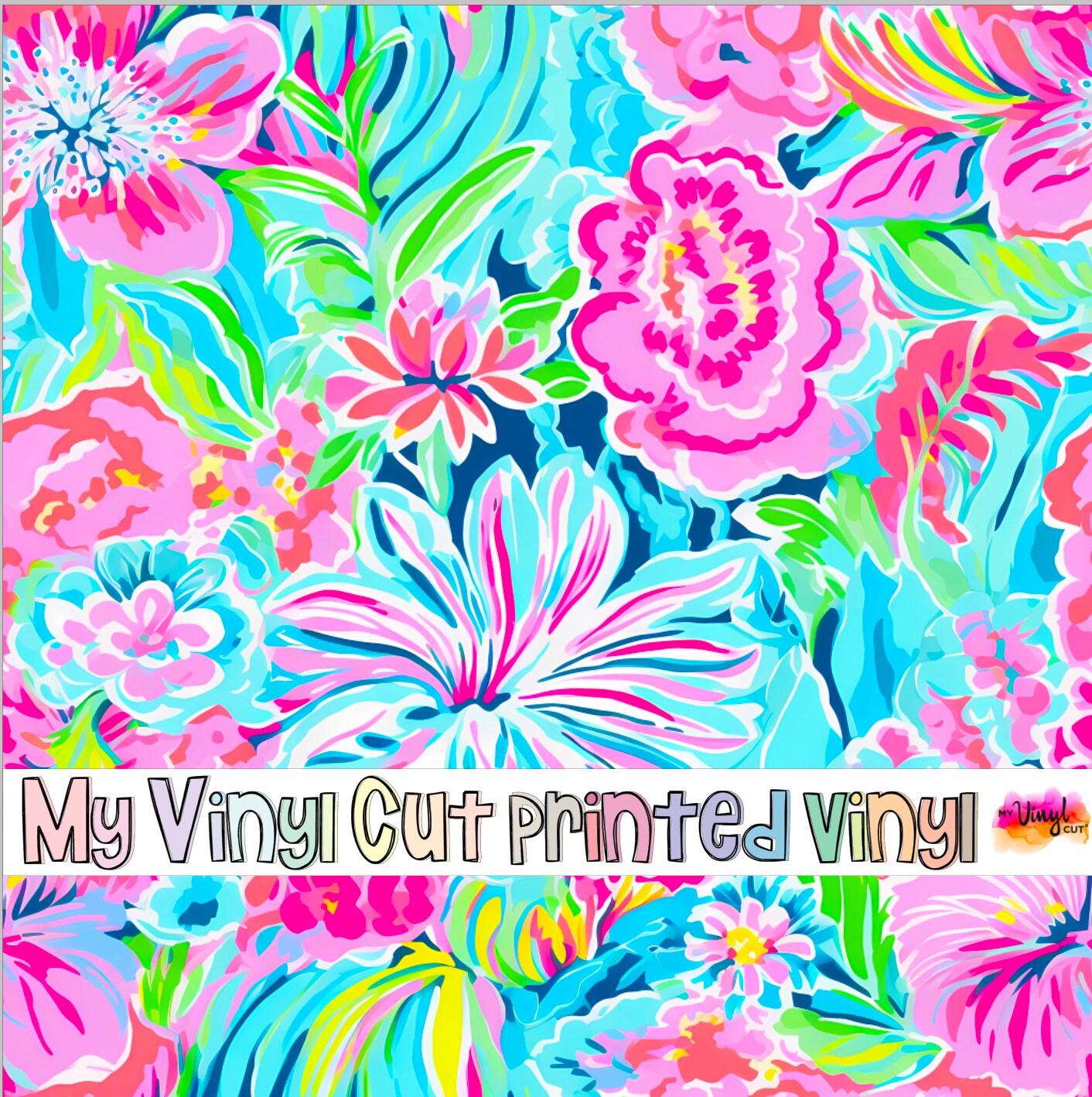 12 x 12 inch Sheet of Printed Vinyl or HTV in the Preppy Paradise I ...