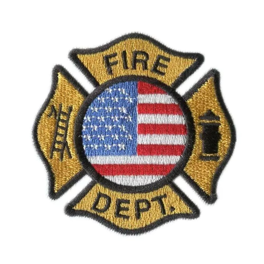 Kitcheniva Fire Department Maltese Cross American Flag Embroidered ...