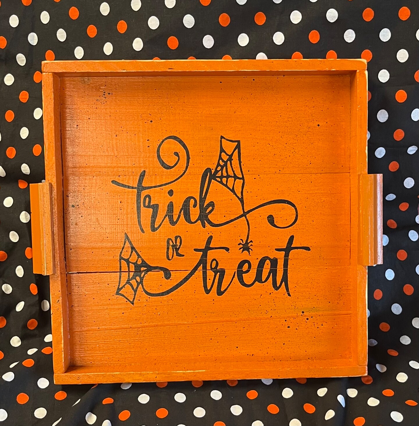 Halloween, Halloween decorations, tray, serving tray, orange, Trick or ...