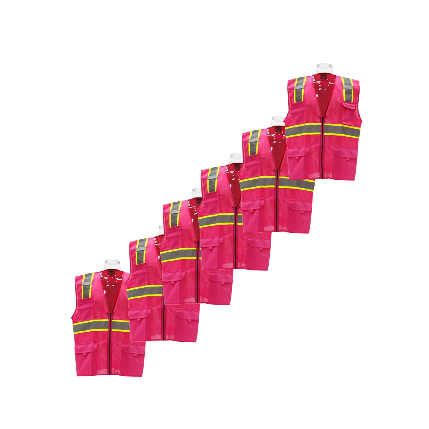 Multi Colors High-Visibility Pocket Safety Vest | RADYAN®, Color: Pink ...