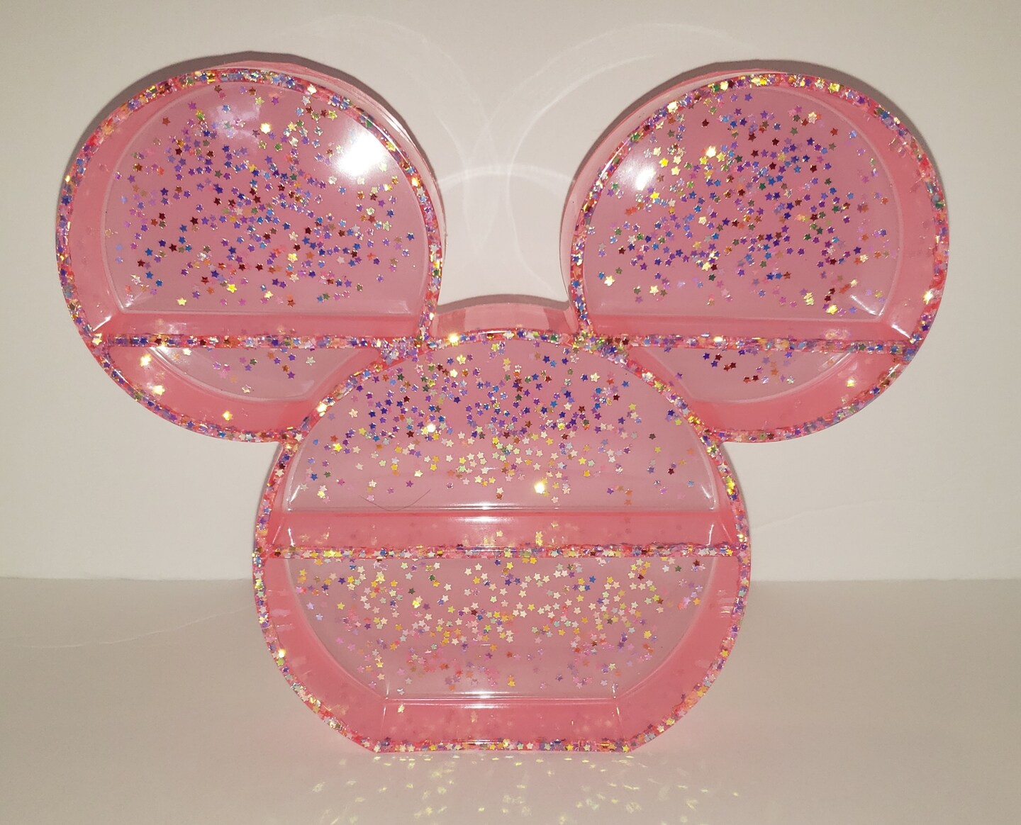 Handmade Handcrafted Mickey Mouse Head Shelf Pink with Chameleon Star ...