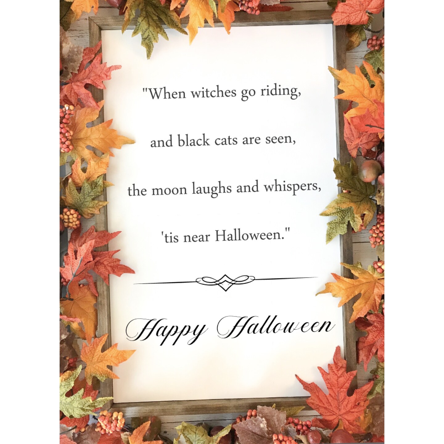 When Witches Go Riding Halloween Sign | Farmhouse Fall Decor | Black ...