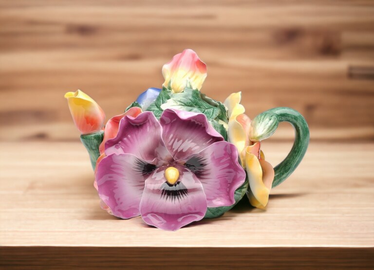 Ceramic Pansy Flower Teapot, Gift for Her, Gift for Mom, Tea Party ...