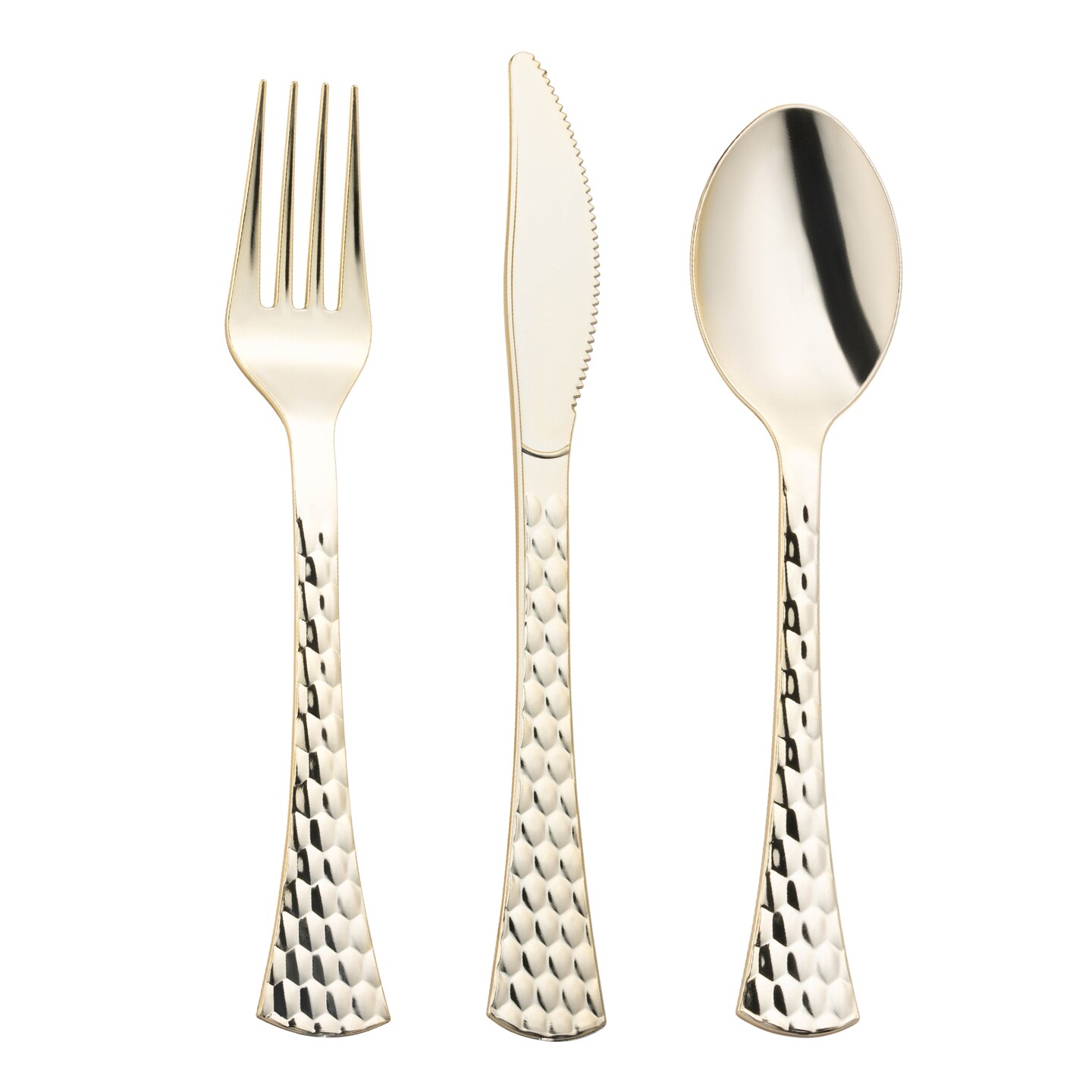 Shiny Metallic Gold Glamour Plastic Cutlery Set (600 Guests) | Michaels