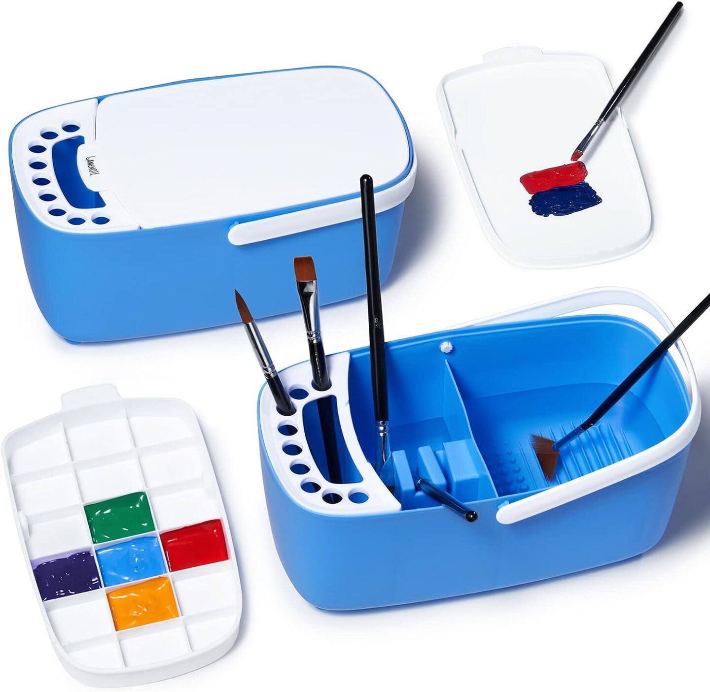 Paint Brush Cleaner - Paint Brush Holder with Palette and Handle, Paint ...