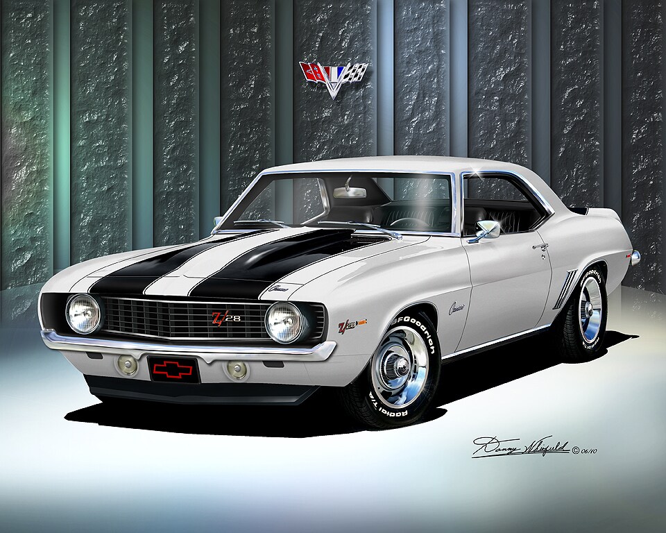 1969 Chevrolet Camaro SS Bright Sliver - Art Prints by Danny Whitfield ...