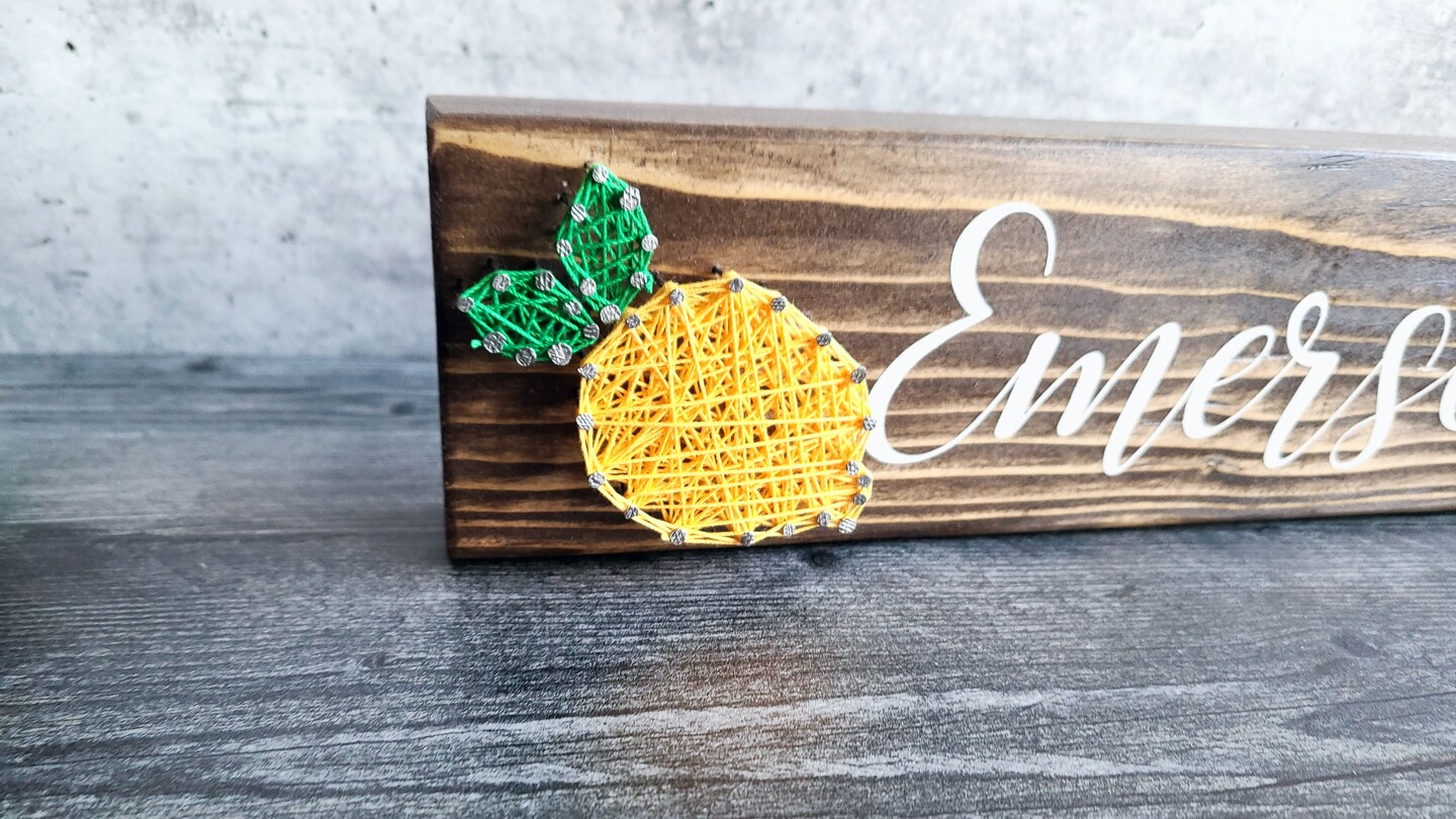 Personalized Lemon Desk Name Sign, hand painted custom string art Lemon ...