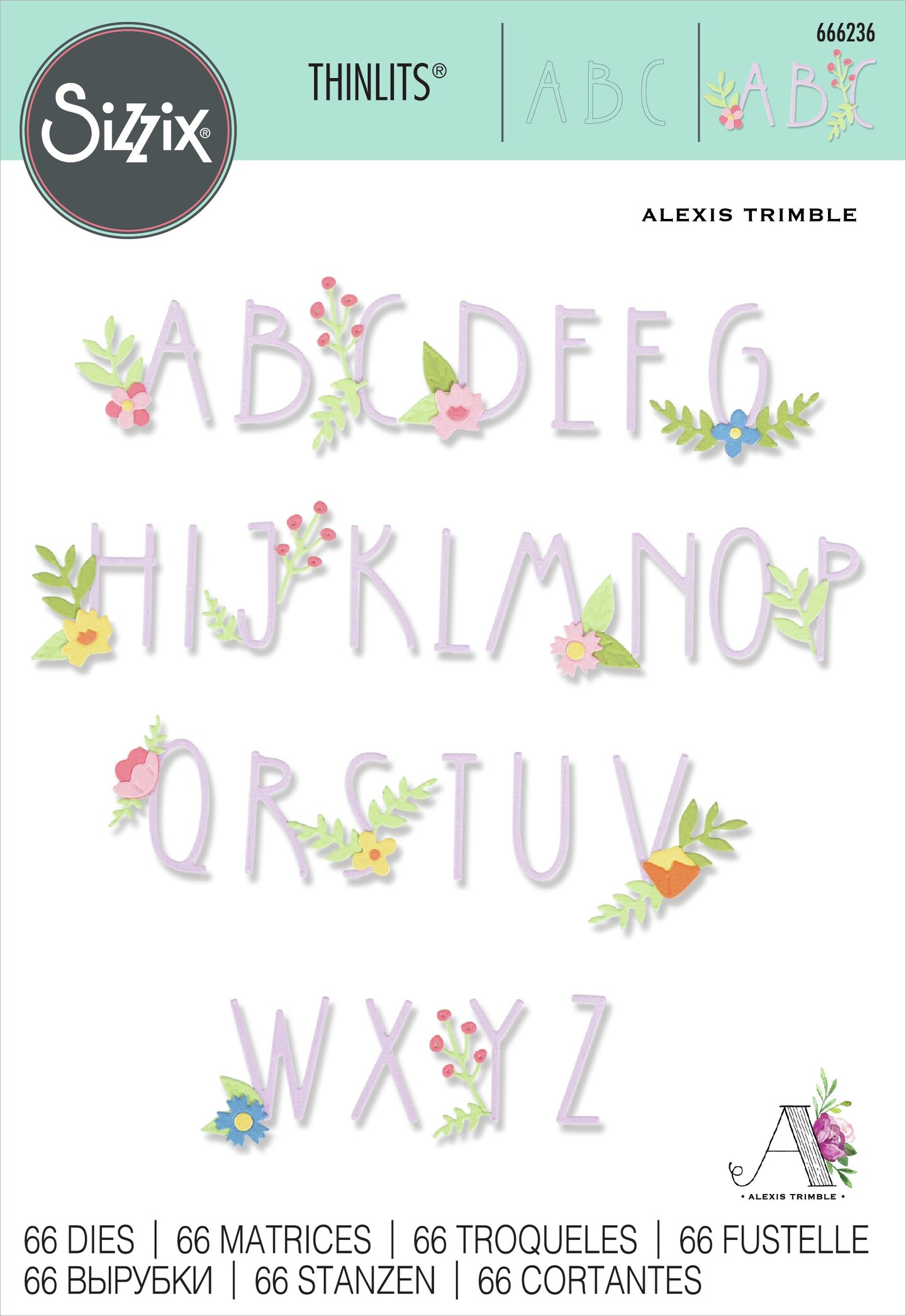 Sizzix Thinlits Dies By Alexis Trimble 66/Pkg-Floral Alphabet | Michaels