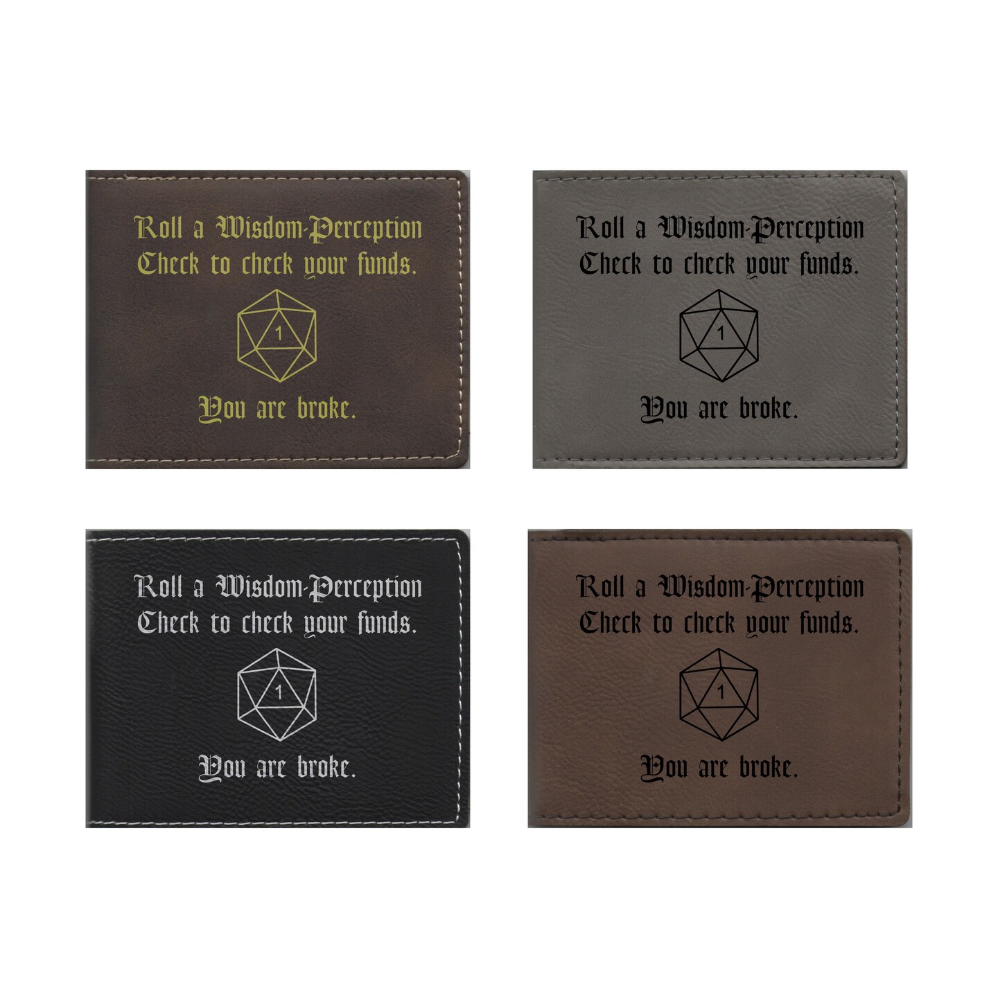 DND Gifts Leatherette Wallet Wisdom Check Crit Fail You Are Broke ...