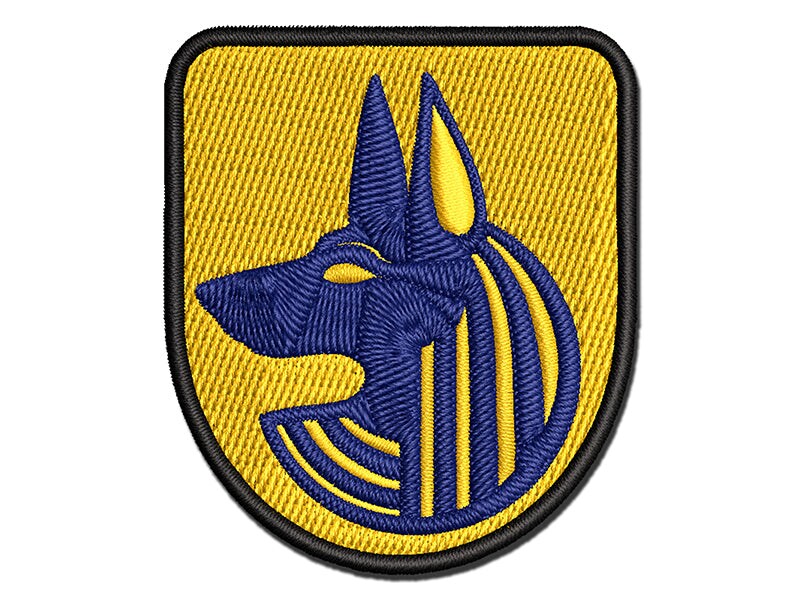 Anubis Head Egyptian God of Death Multi-Color Embroidered Iron-On or ...