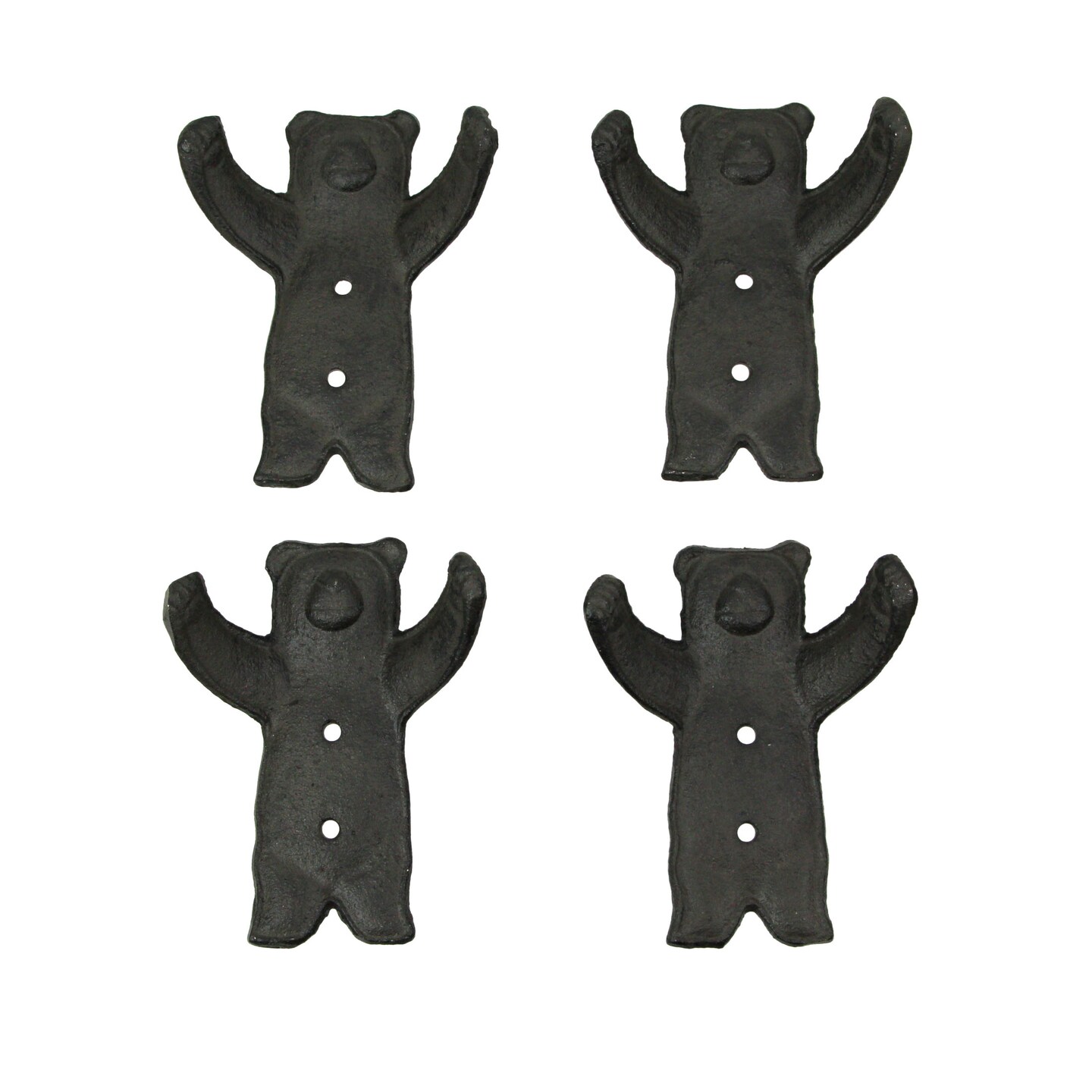 Set of 4 Cast Iron Bear Hug Wall Hook Decorative Coat Rack Towel Holder ...