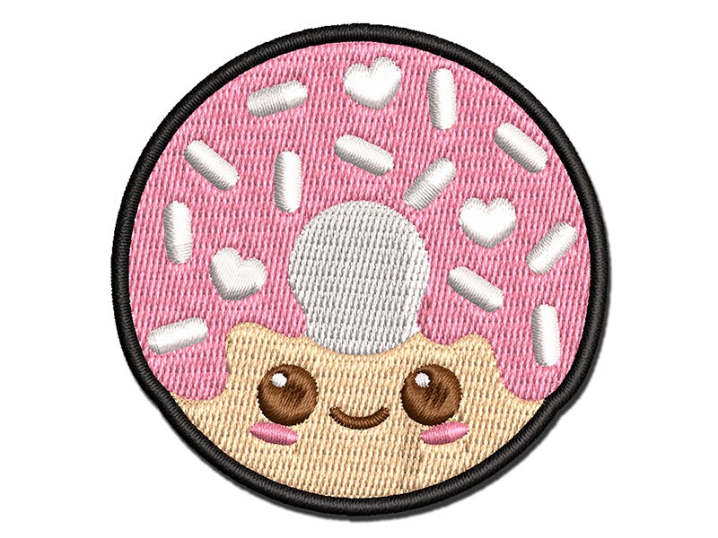 Deliciously Kawaii Chibi Donut Multi-Color Embroidered Iron-On or Hook ...