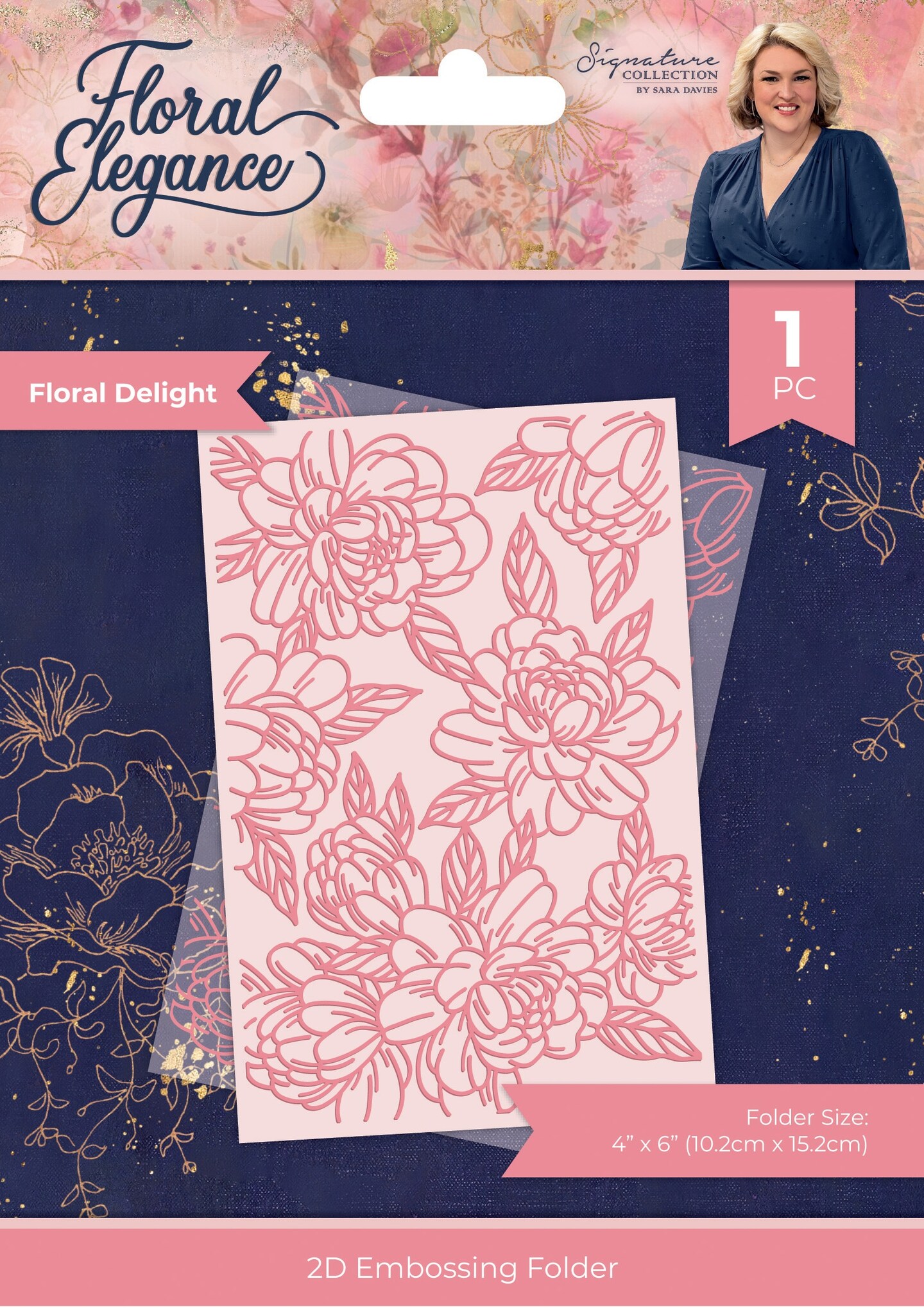 Sara Signature Floral Elegance 2D Embossing Folder 4"X6"-Floral Delight ...