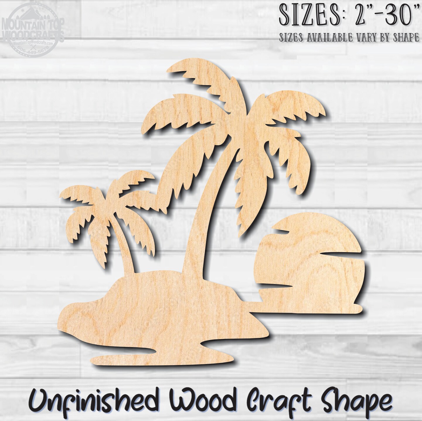 Beach Scene 5 Unfinished Wood Shape Blank Laser Engraved Cutout ...