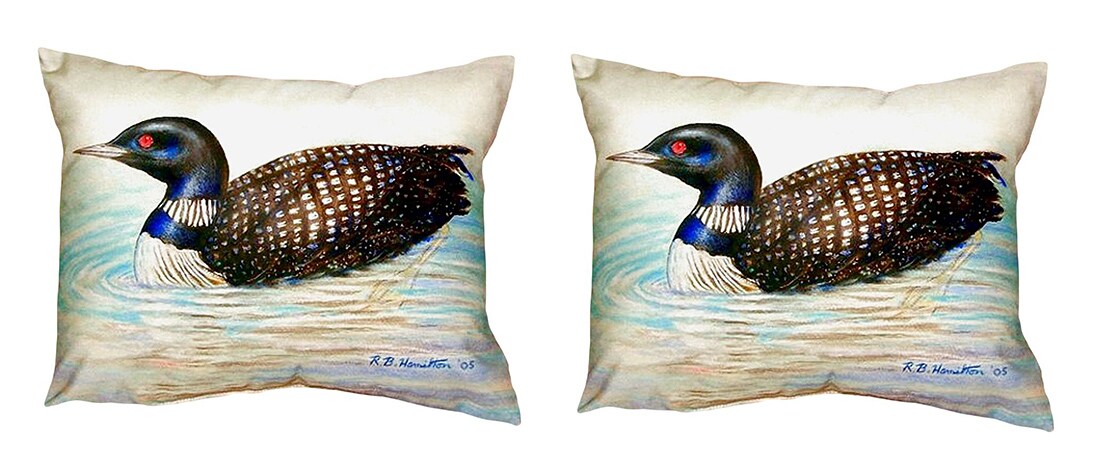 Pair of Betsy Drake Loon No Cord Pillows 15 Inch X 22 Inch | Michaels