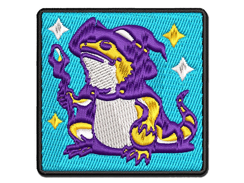 Bearded Dragon Wizard Lizard Multi-Color Embroidered Iron-On or Hook & Loop Patch Applique ...