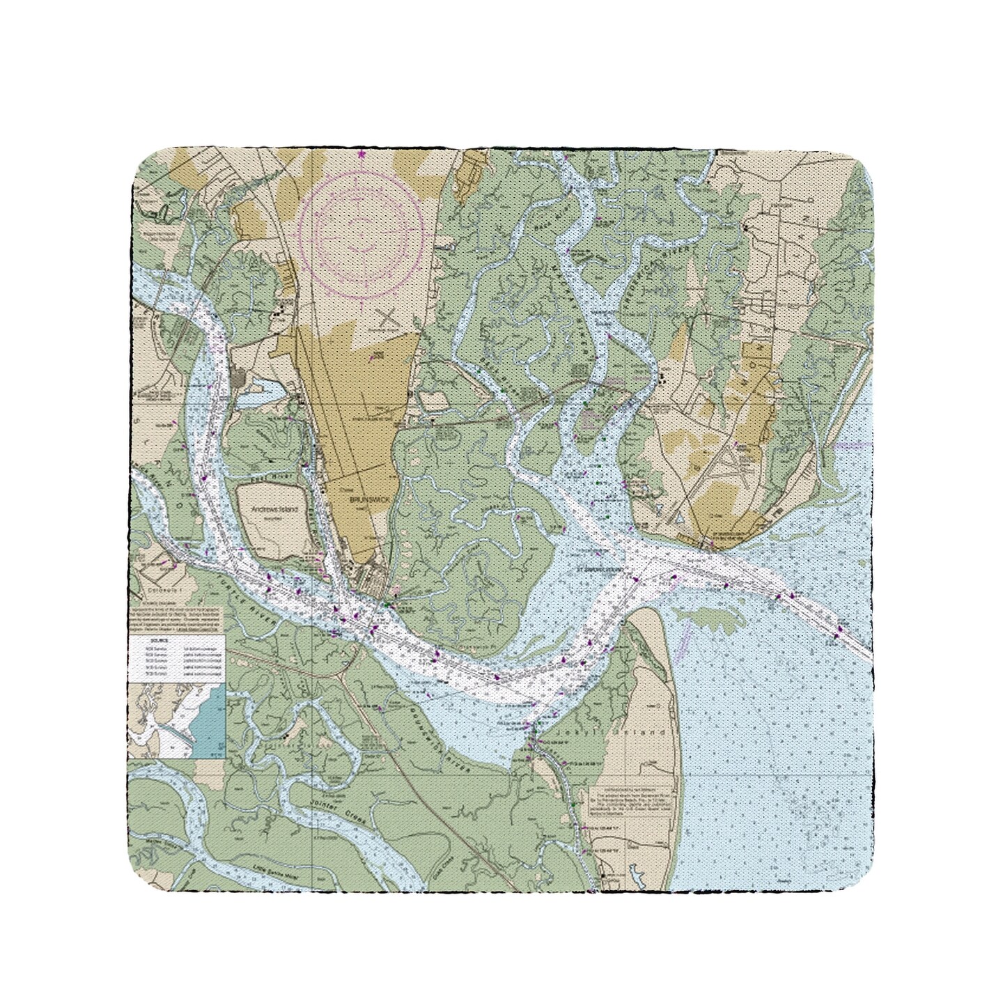 Betsy Drake St Simons Sound, GA Nautical Map Coaster Set of 4 | Michaels