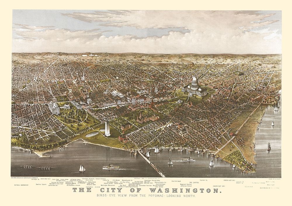 Washington DC - Currier 1880 Poster Print by Currier Currier # DCWA0011 ...