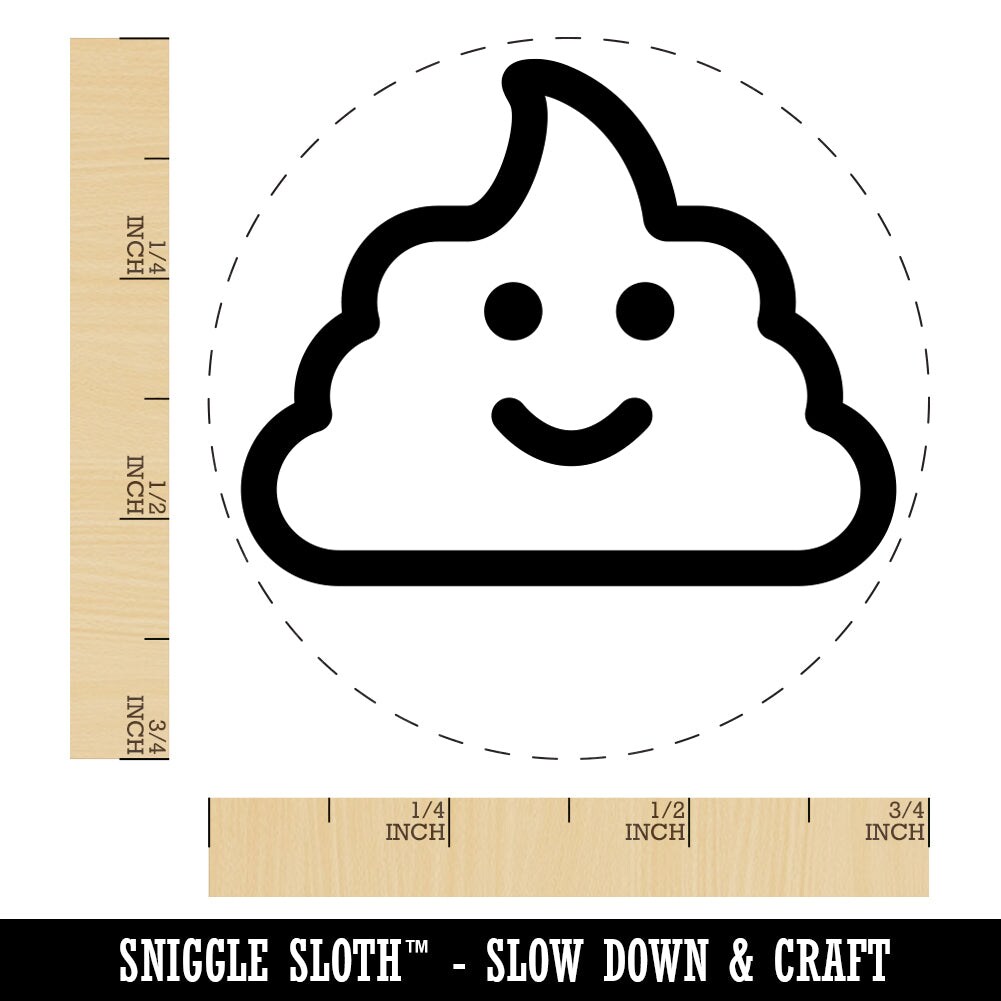 Smile Poop Face Emoticon Rubber Stamp for Stamping Crafting Planners ...