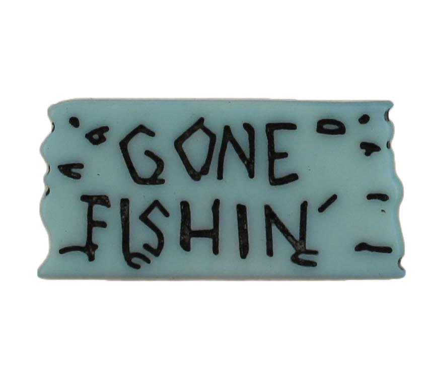 Buttons Galore and More Bulk Buttons - Gone Fishin' Sign - 100 Buttons ...