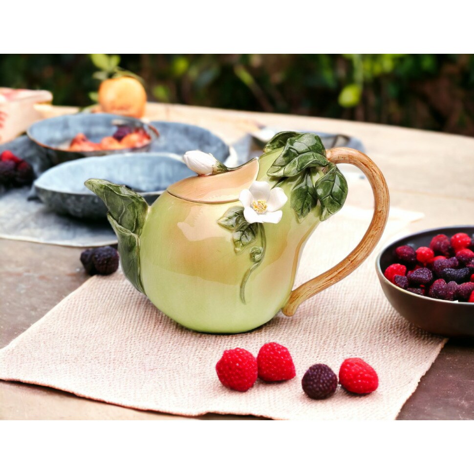 Hand Painted Ceramic Pear Teapot,ceramic tea Kettle for Tea for tea ...