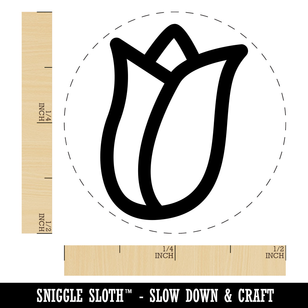 Flower Bud Outline Rubber Stamp for Stamping Crafting Planners | Michaels