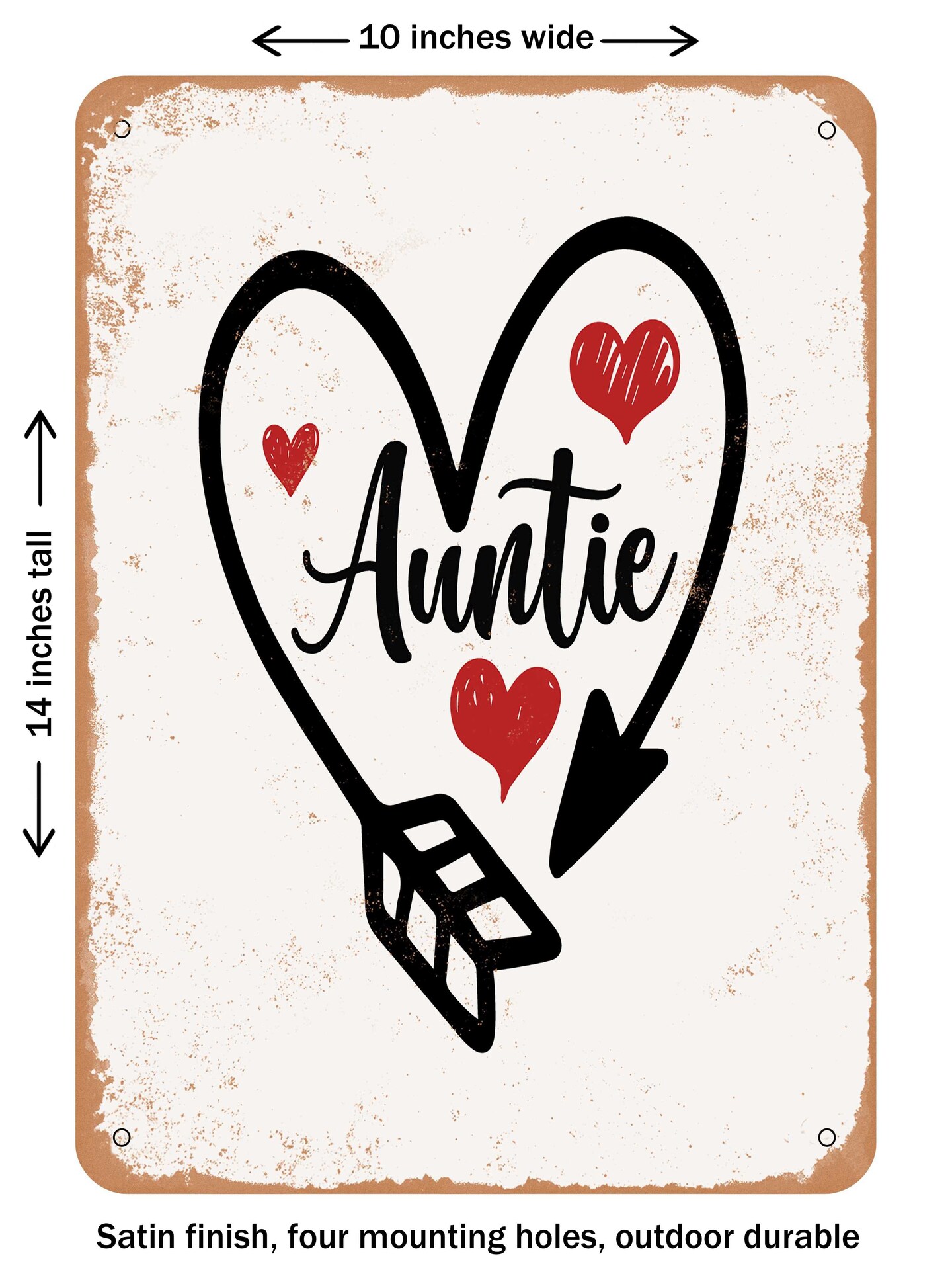 DECORATIVE METAL SIGN - Auntie - 3 - Vintage Rusty Look | Michaels