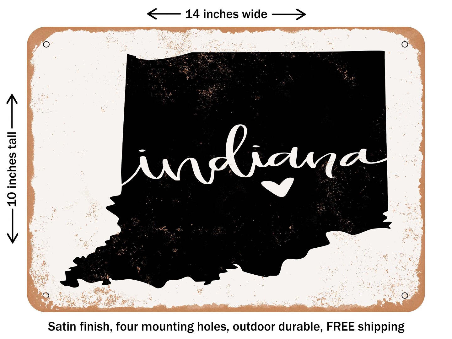 DECORATIVE METAL SIGN - Indiana Heart - Vintage Rusty Look | Michaels DECORATIVE METAL SIGN - Indiana Heart - Vintage Rusty Look | Michaels