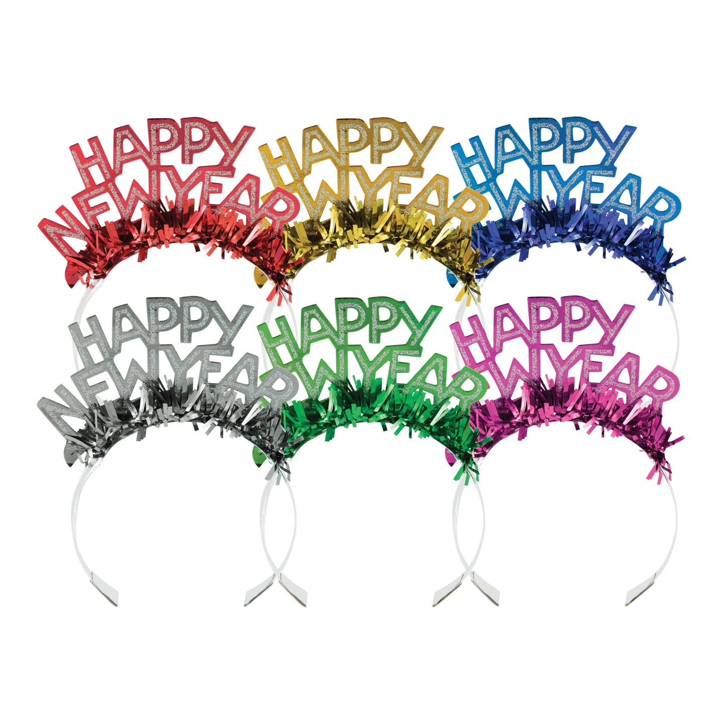 Party Central Club Pack of 50 Metallic Tinsel Fringe Happy New Year ...