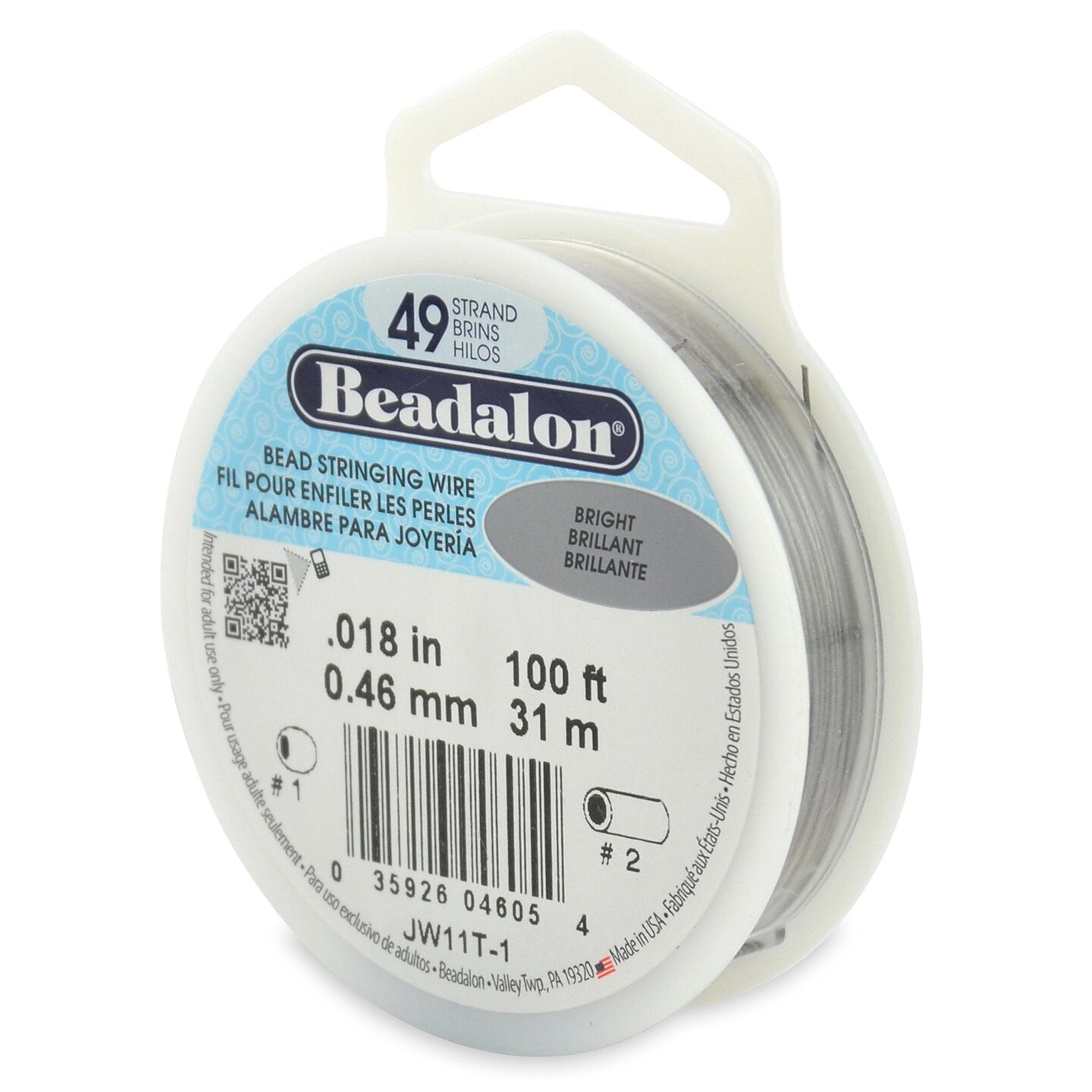 Beadalon Wire Standard Bright 49 Strand .018 Inch / 100 Feet | Michaels