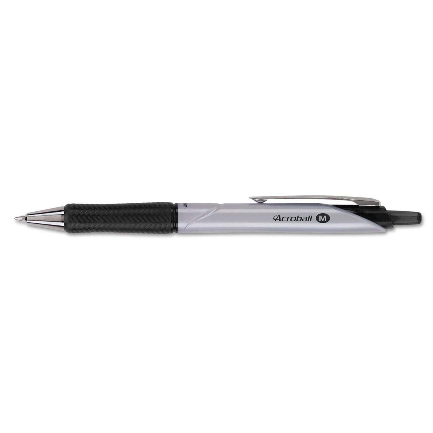 Pilot Acroball Pro Retractable Ballpoint Pen 1mm Black Ink Silver ...