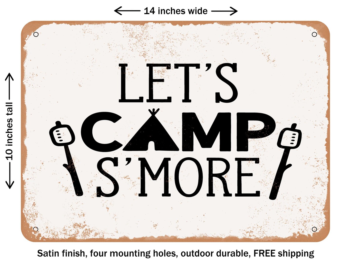 DECORATIVE METAL SIGN - Lets Camp Smore - Vintage Rusty Look | Michaels
