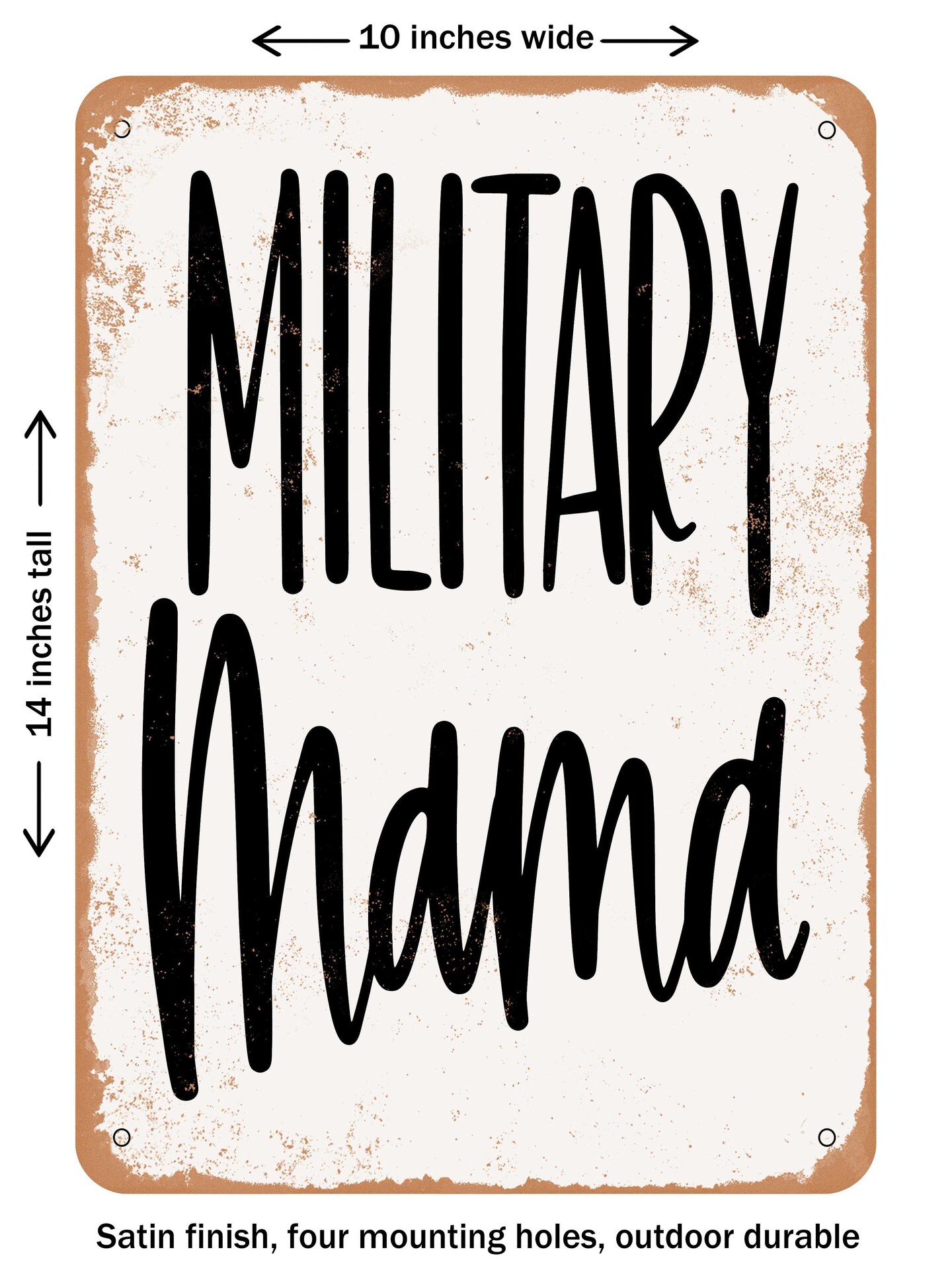 DECORATIVE METAL SIGN - Military Mama - Vintage Rusty Look | Michaels
