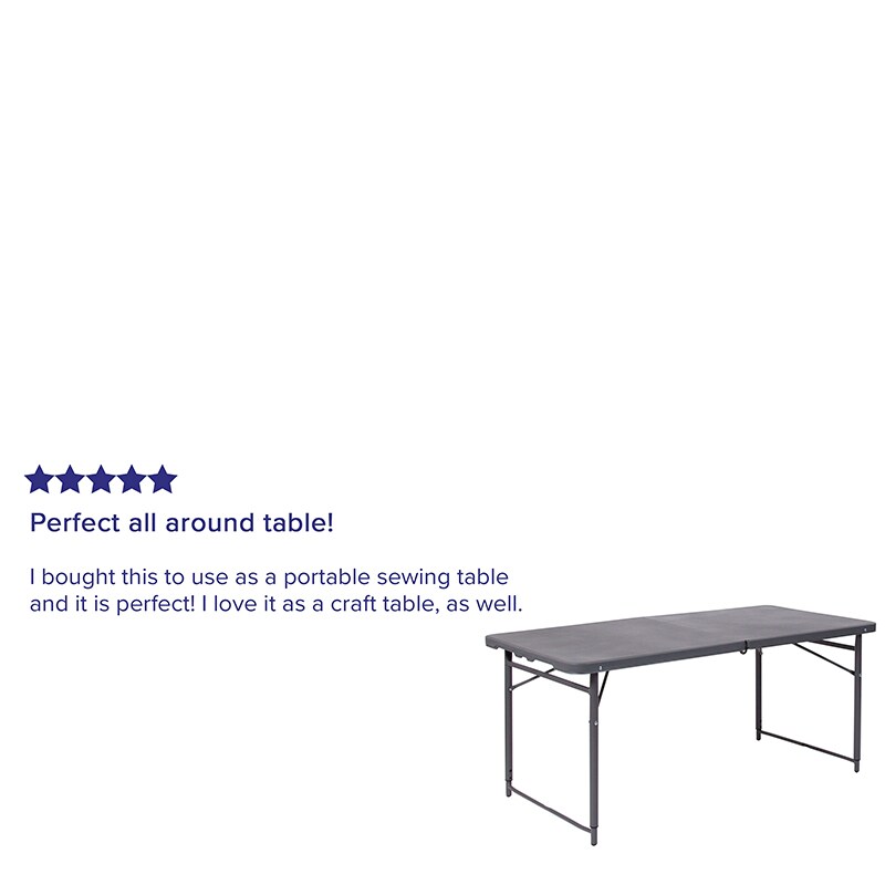 Flash Furniture 23.5x48.25 Gray Plastic Table | Michaels