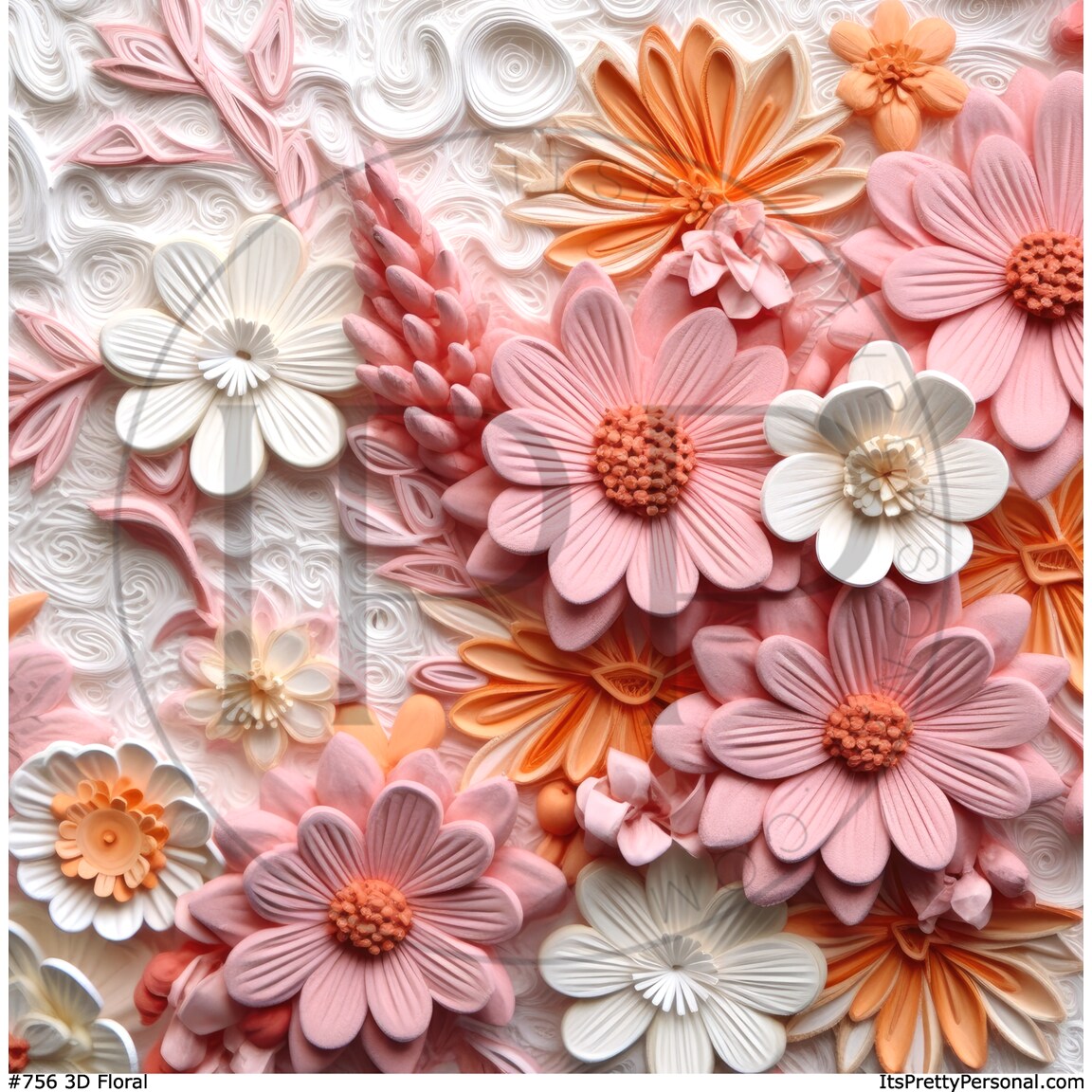 #756 3D Flowers 12x12 Pattern Vinyl | Michaels