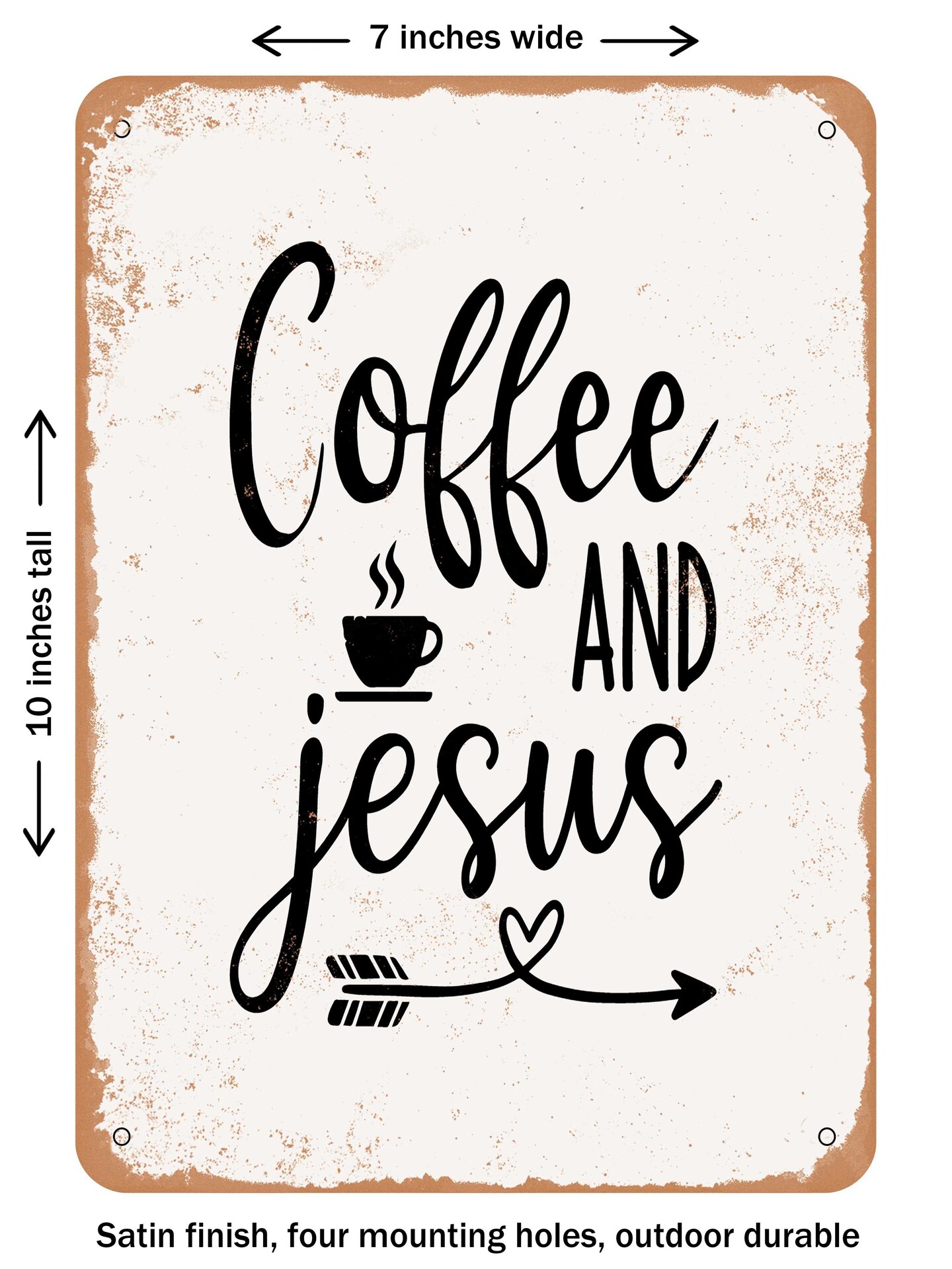 DECORATIVE METAL SIGN - Coffee and Jesus - Vintage Rusty Look | Michaels