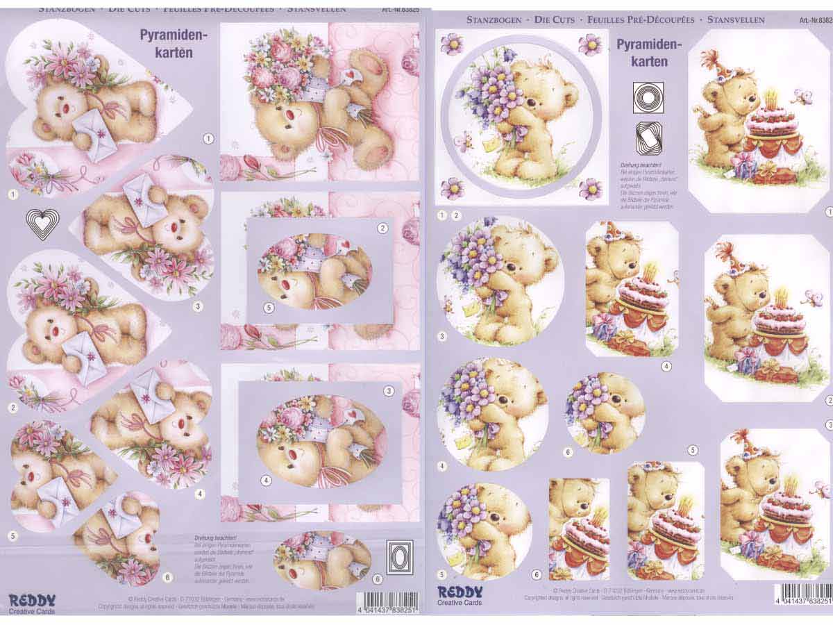 Reddy Creative Cards Pyramid Precut sheets - For You Bears | Michaels