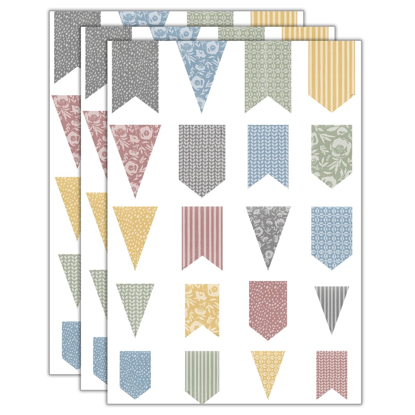 Classroom Cottage Pennants Accents - Assorted Sizes, 60 Per Pack, 3 ...