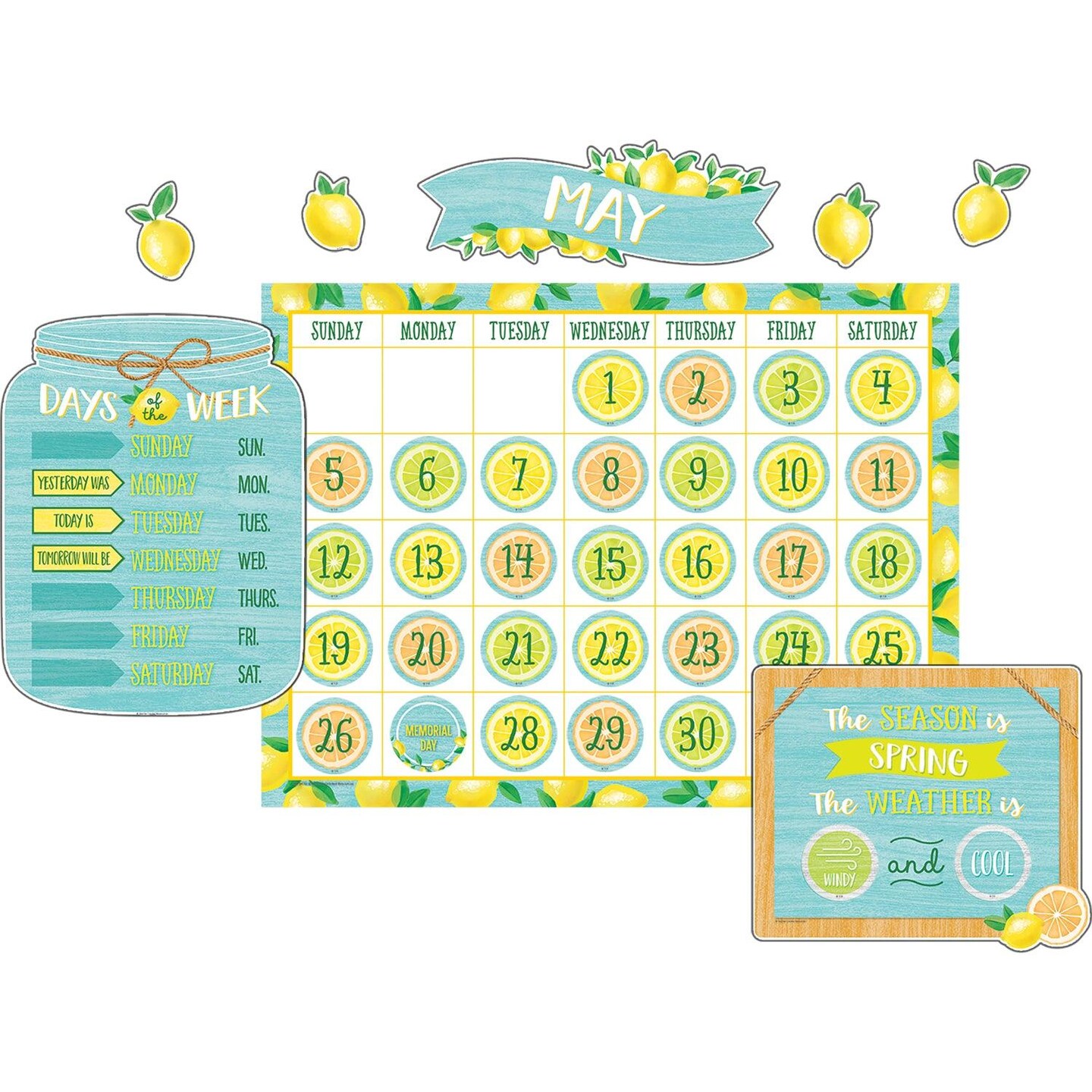 Lemon Zest Calendar Bulletin Board Set | Michaels