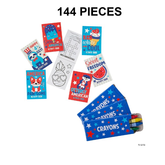 Bulk Patriotic Mini Activity Book & Crayons for 72 | Michaels