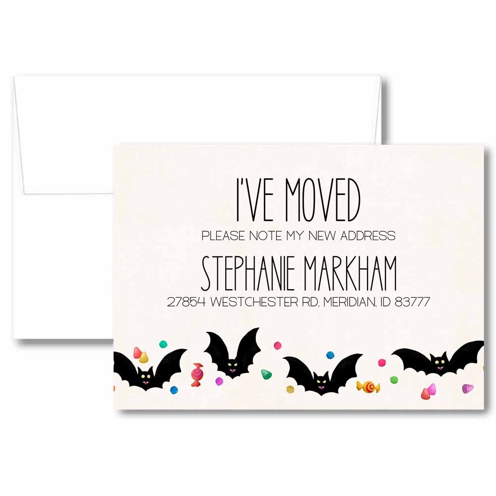 Halloween I've moved card, cute bats I've moved moving announcement ...