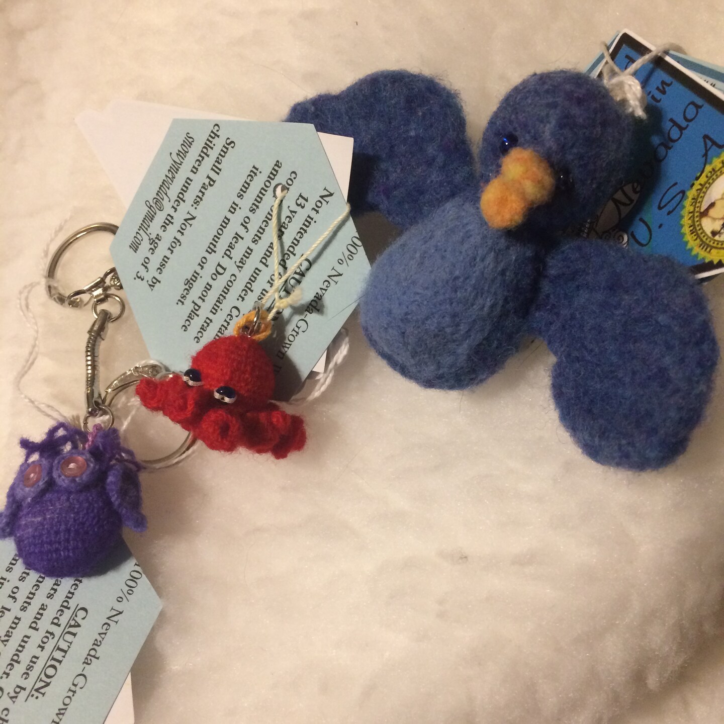 Handmade one-of-a-kind Keyrings made with Nevada-Grown Wool ...