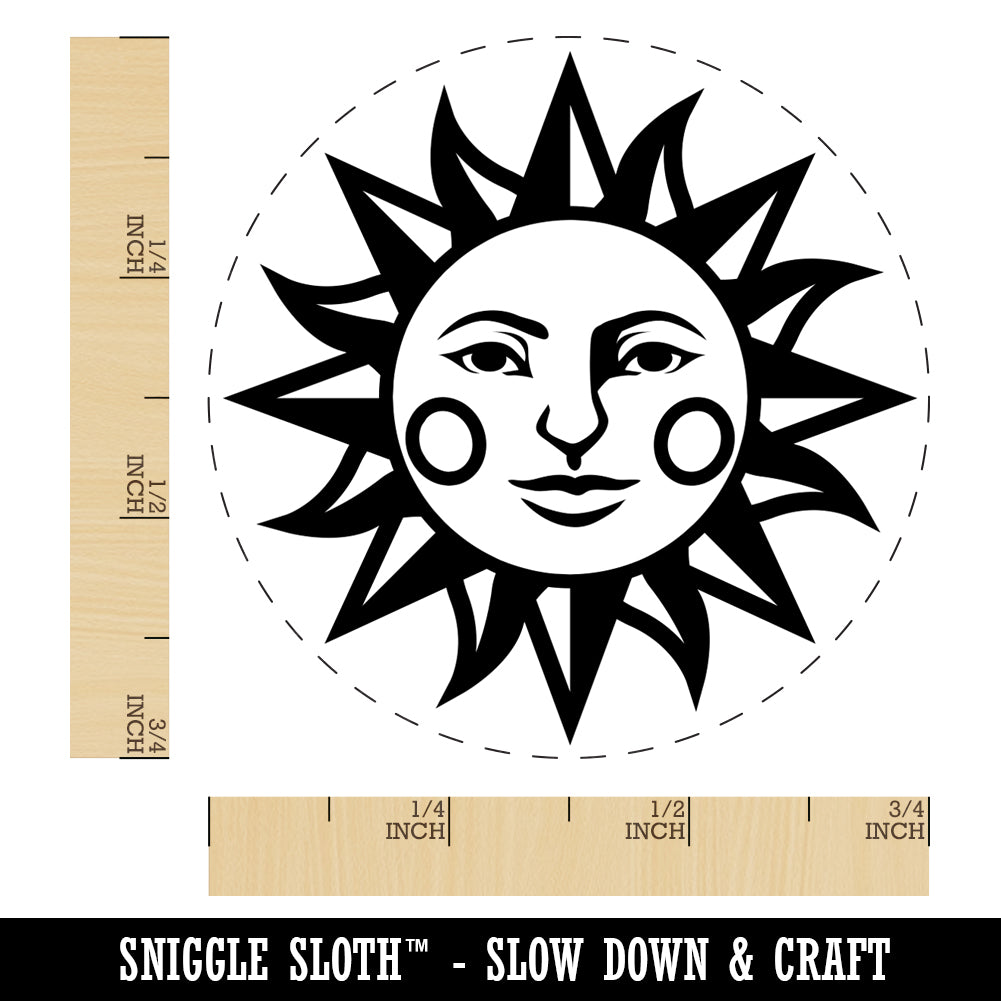 Heraldic Sun Face Self-Inking Rubber Stamp for Stamping Crafting ...