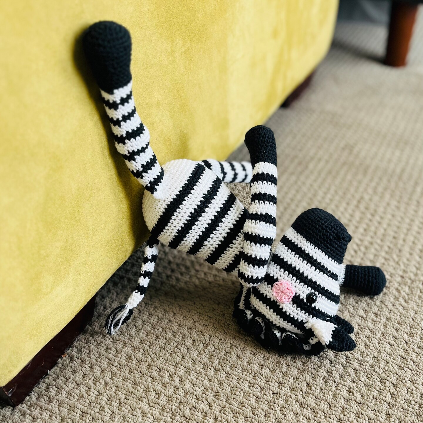 Zany Zen Zebra Striped Plush Figurine Original Doll Design for Modern ...