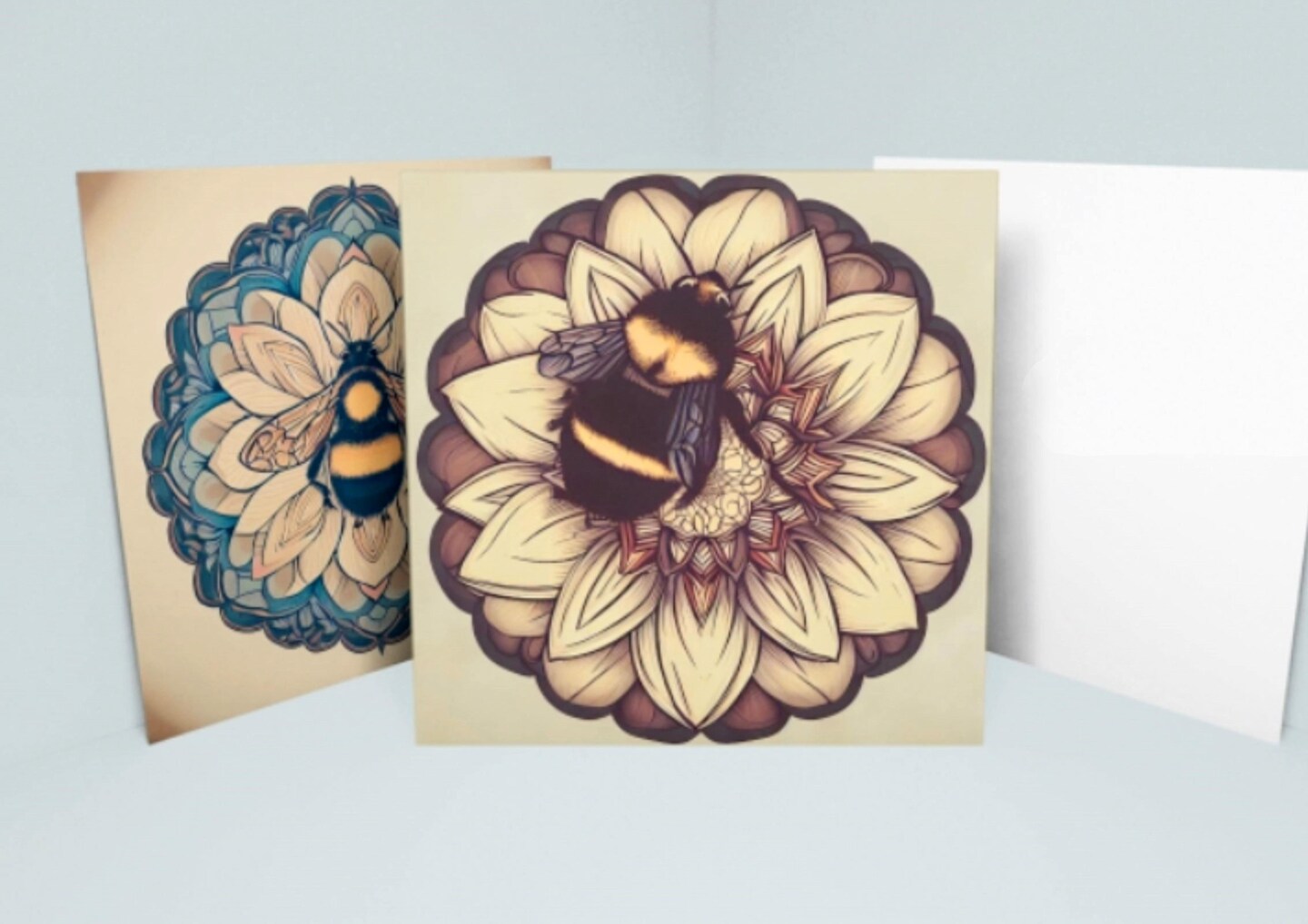 Matched Set of 5 Cards, Bumble Bee Cards, Thank You Cards, Invitation ...